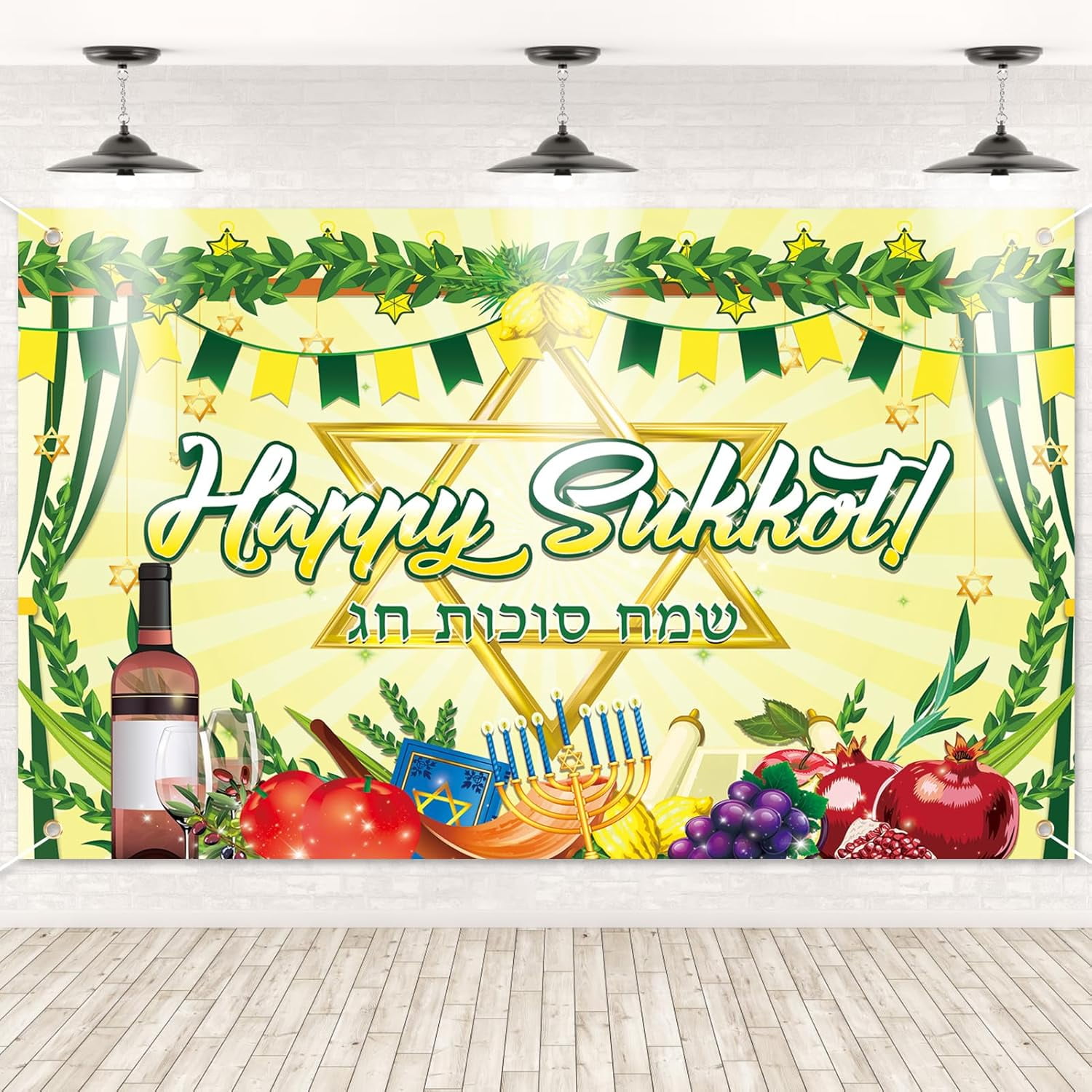7x5FT Happy Sukkot Day Backdrop Banner, Sukkot Decorations Photography ...