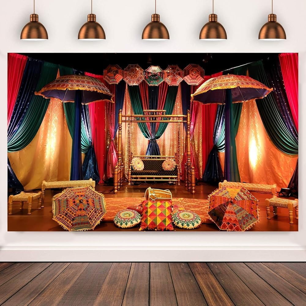 7x5FT India Pooja Backdrop Ganpati Puja Traditional Holiday Culture ...