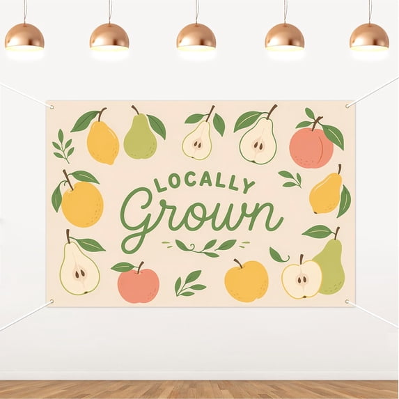 7x5FT Locally Grown Baby Shower Backdrop Farmer Market Fruit Newborn ...