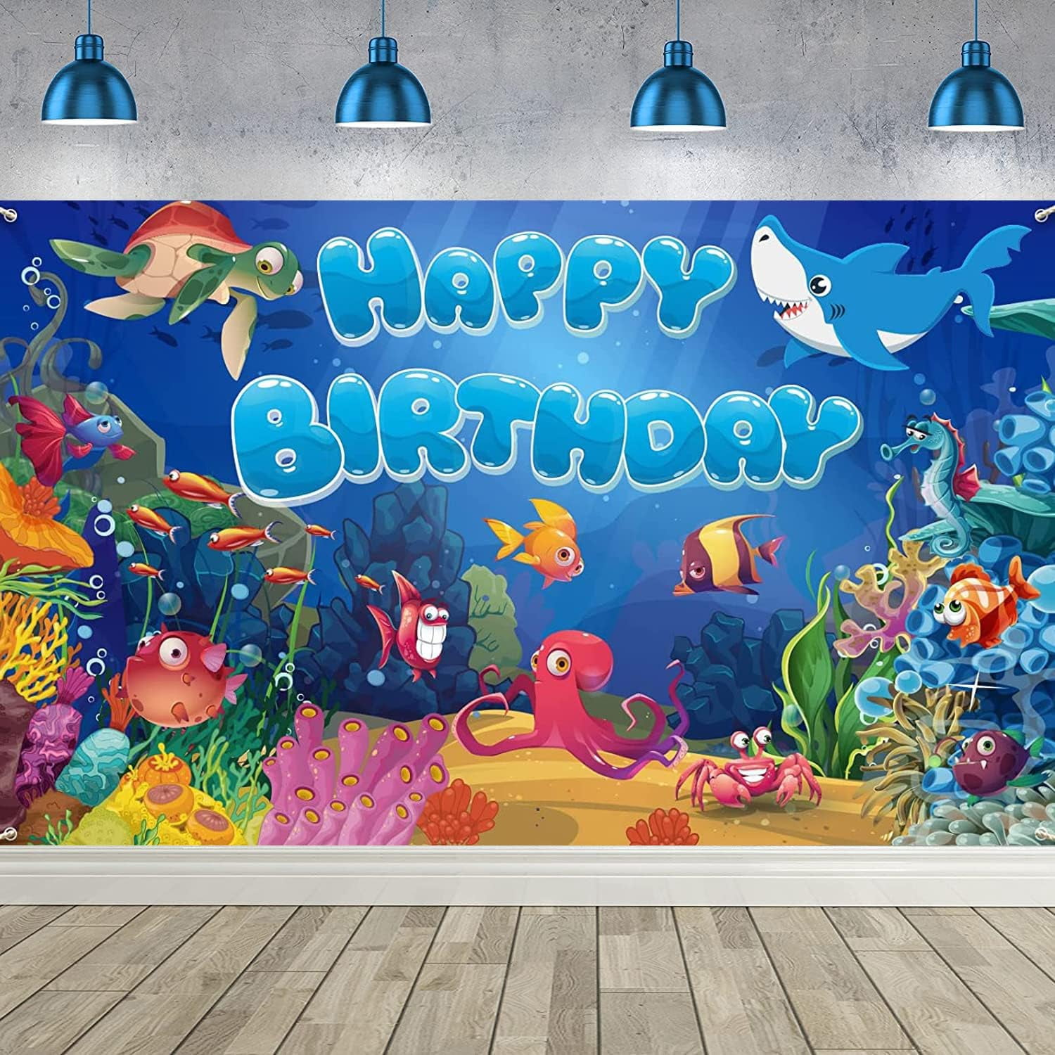 7x5FT Ocean Theme Birthday Party Backdrop Decorations Under The Sea ...