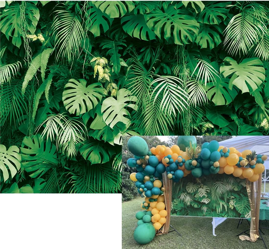 BINQOO 7x5FT Hawaii Summer Tropical Palm Leaves Backdrop, Jungle Safari ...