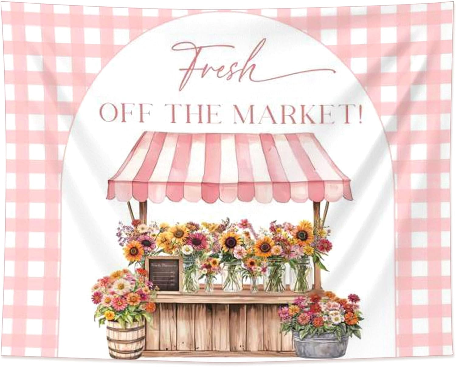7x5FT Pink She's Off The Market Bridal Shower Beautiful Backdrop Decor ...