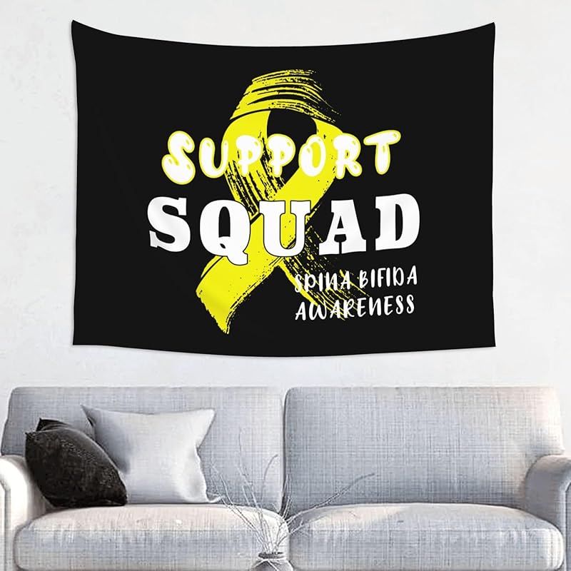 7x5FT Pretty Backdrop Support Squad Spina Bifida Awareness Tapestry ...