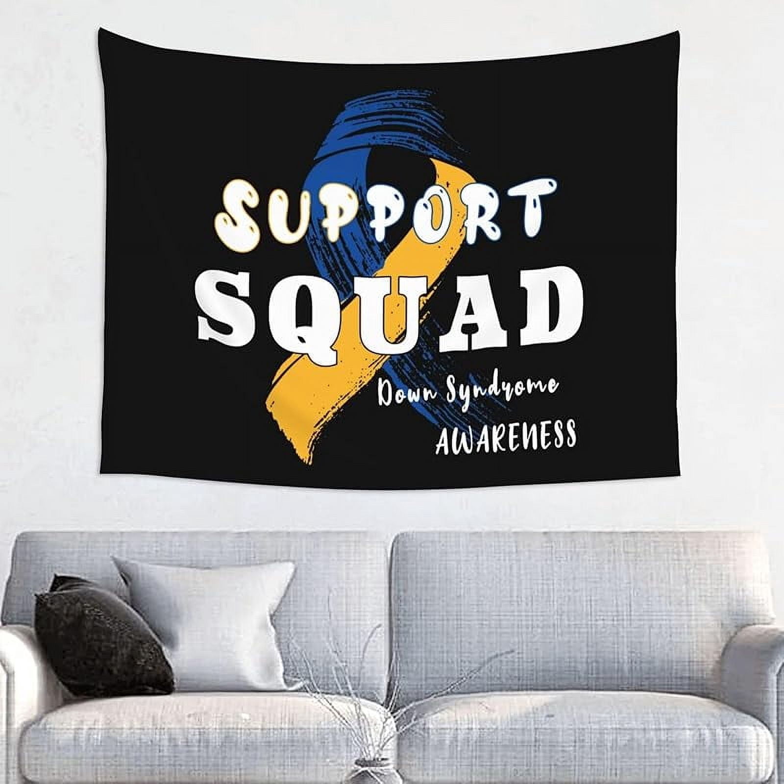 7x5FT Pretty Backdrop Support Squad Down Syndrome Awareness Tapestry ...