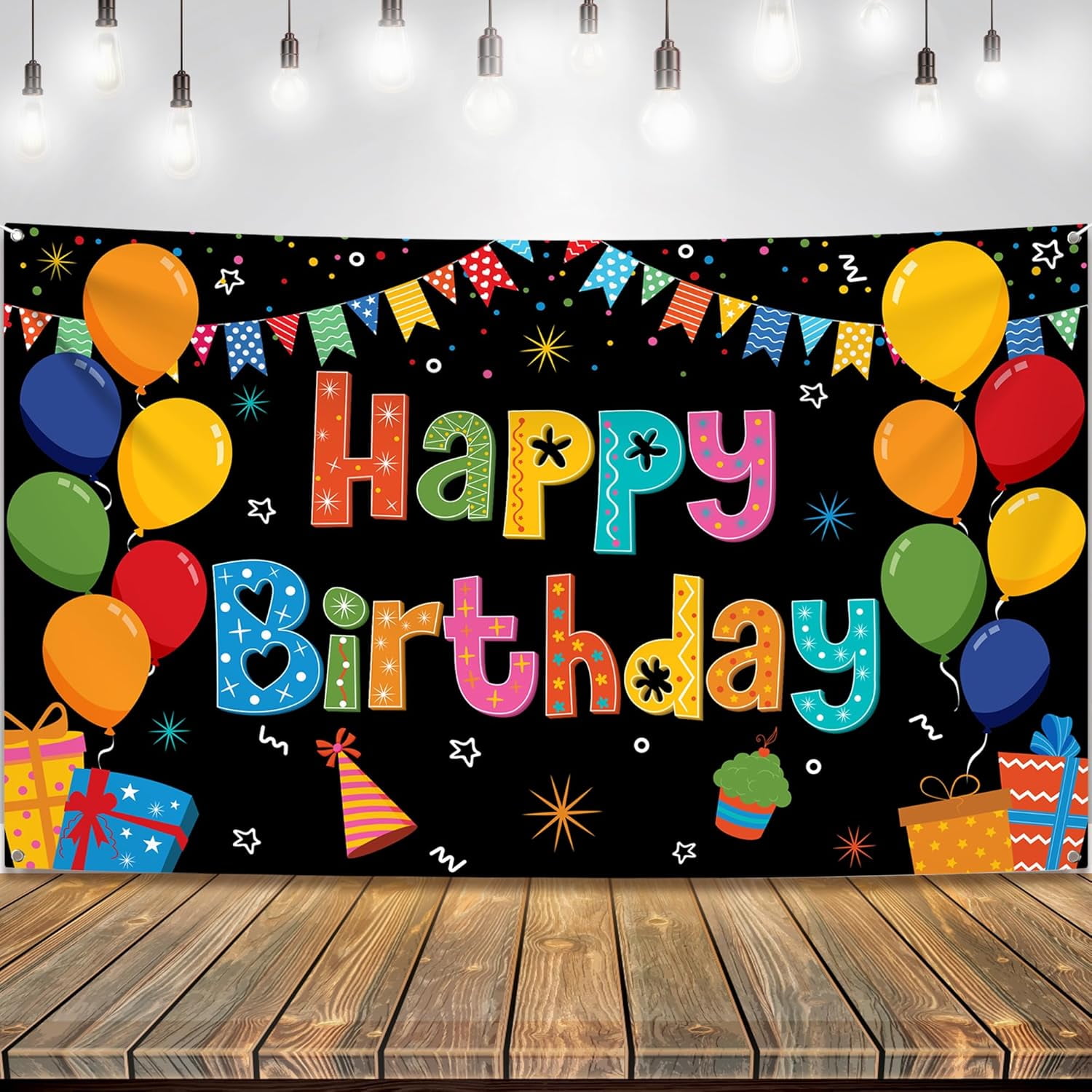 7x5FT Rainbow Happy Birthday Beautiful Backdrop Rainbow Party ...