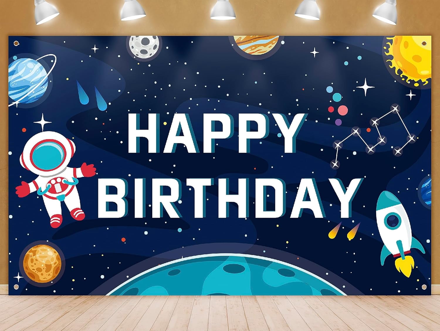 7x5FT Space Theme Party Backdrop Outer Space Rocket Astronaut Theme ...