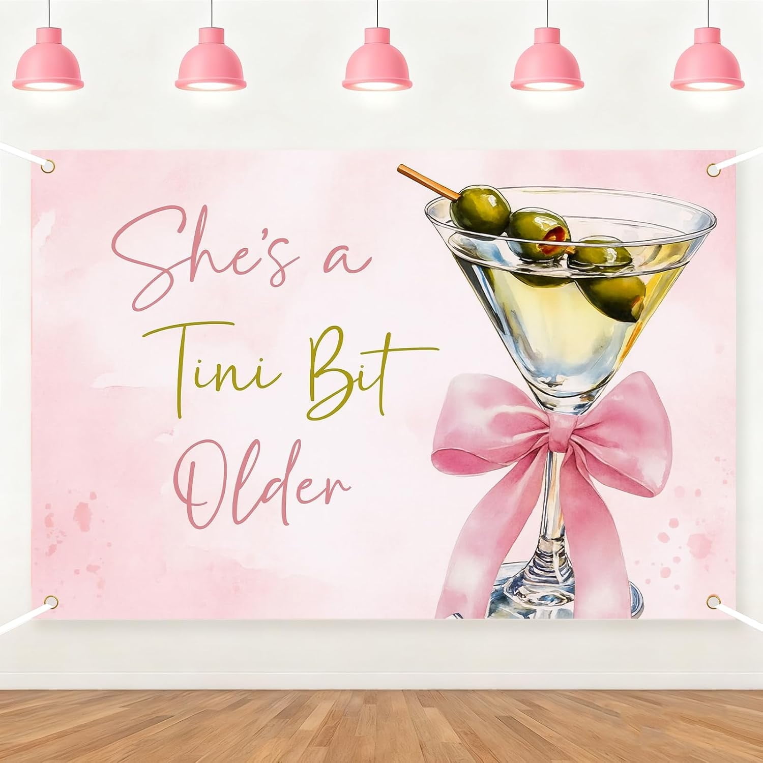 7x5FT She's A Tiny Bit Older Backdrop Pink Cocktail Espresso Martini ...