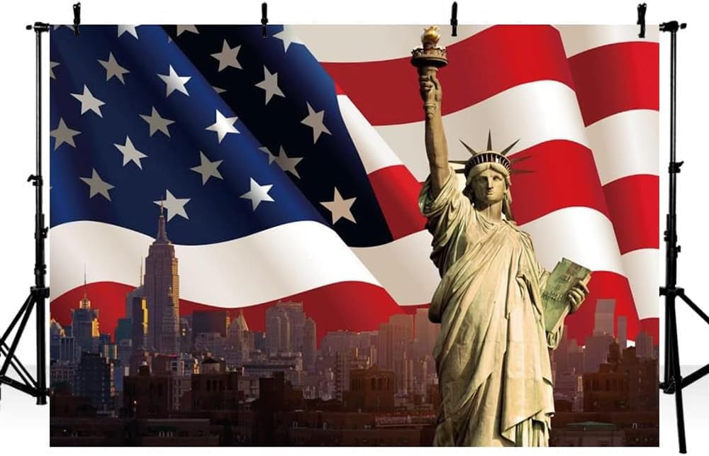 7x5FT Vinyl American Flag Backdrop Fourth of July Photo Backdrops Happy ...