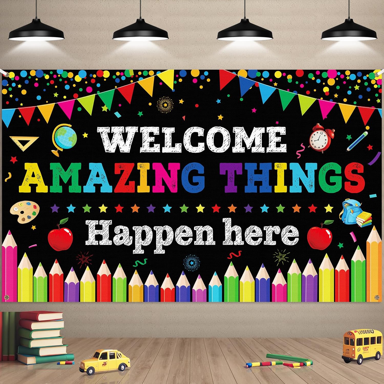 7x5FT Welcome Back to School Backdrop Banner Back to School Background ...