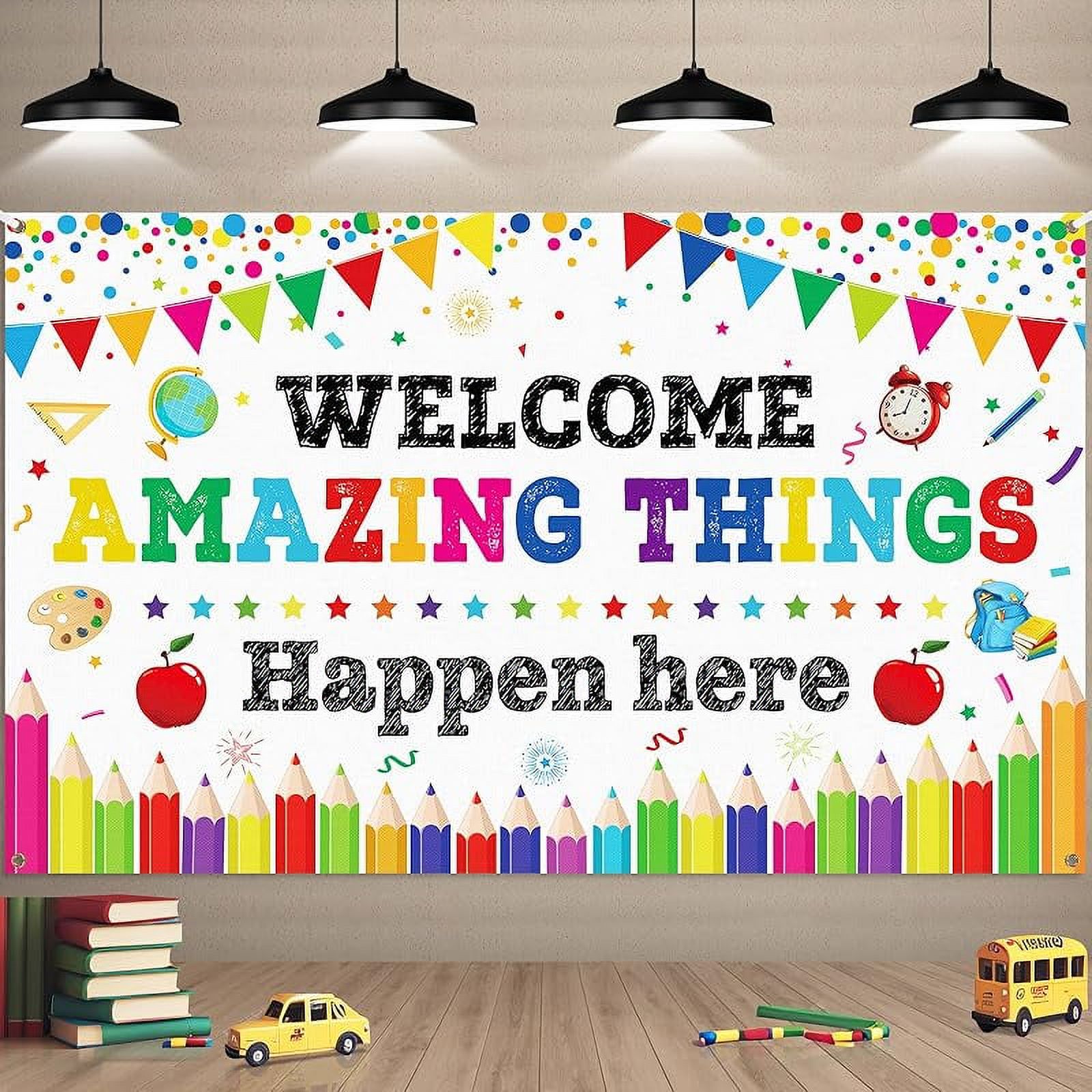 7x5FT Welcome Back to School Backdrop Banner Back to School Background ...