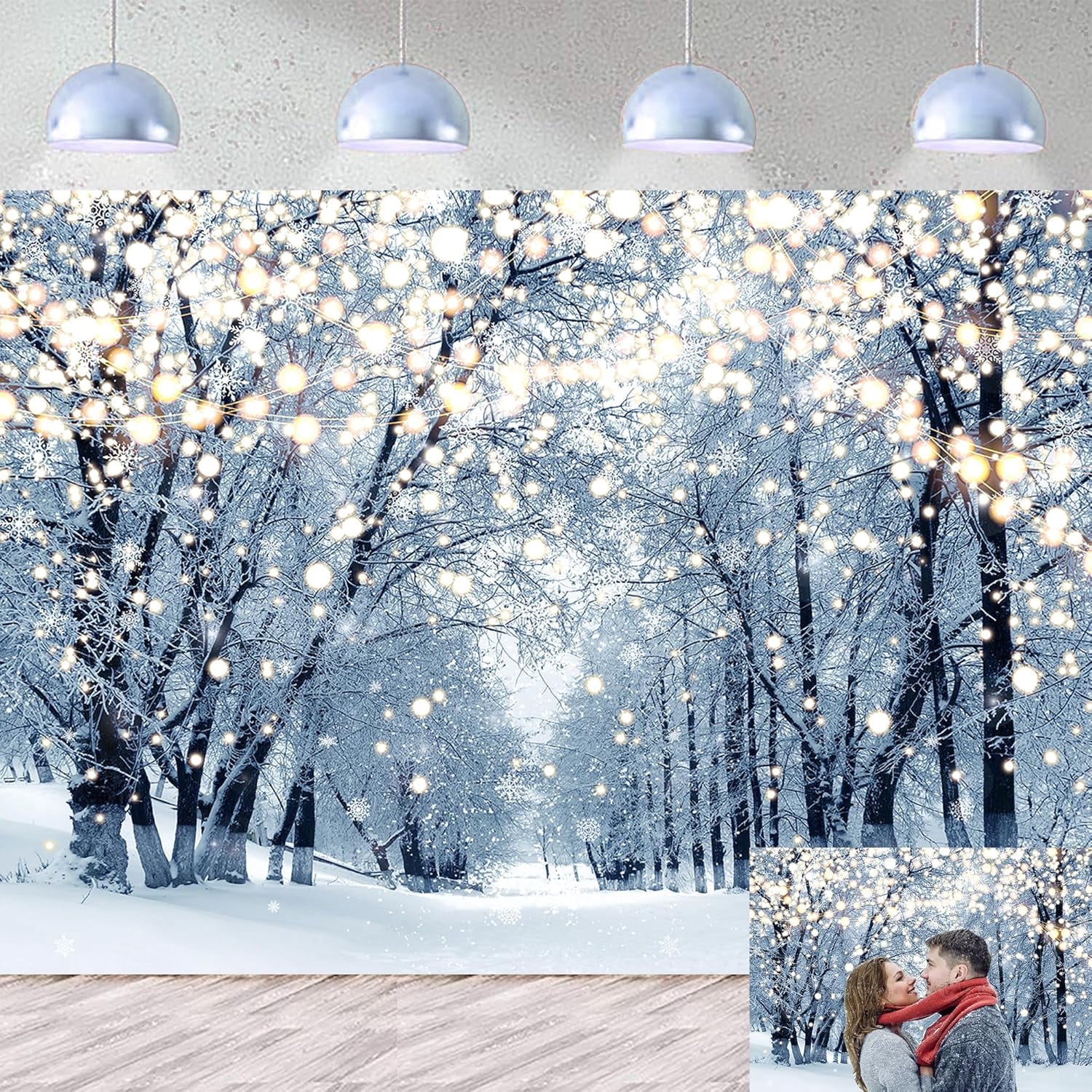 7x5FT Winter Backdrop Snow Forest Background Christmas New Year Holiday ...