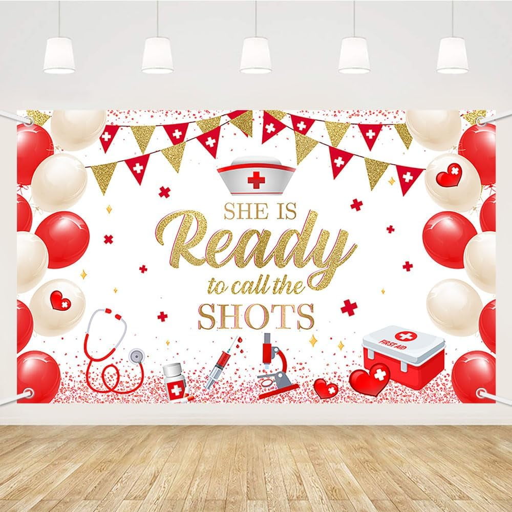 7x5Ft 2025 Nurse Graduation Backdrop She Is Ready To Call The Shots ...