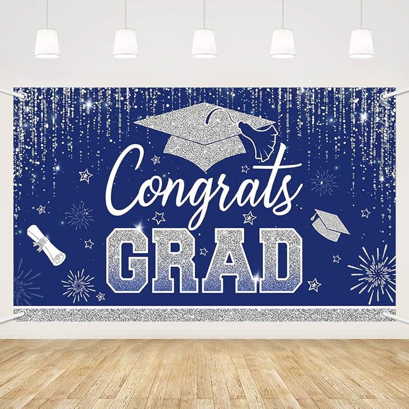 7x5Ft Boho Floral Graduation Backdrop Congrats Grad Congratulations ...