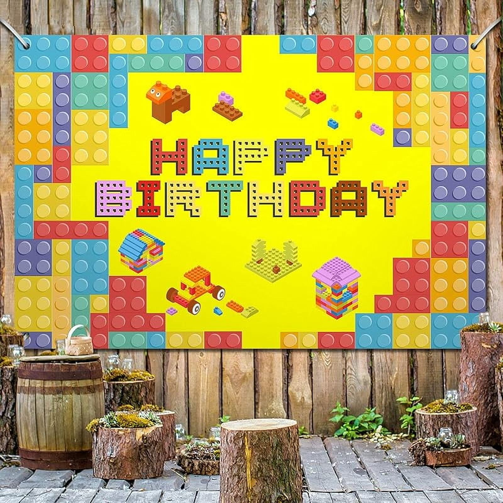 7x5Ft Building Blocks 6th Birthday Banner Backdrop Colorful Build ...
