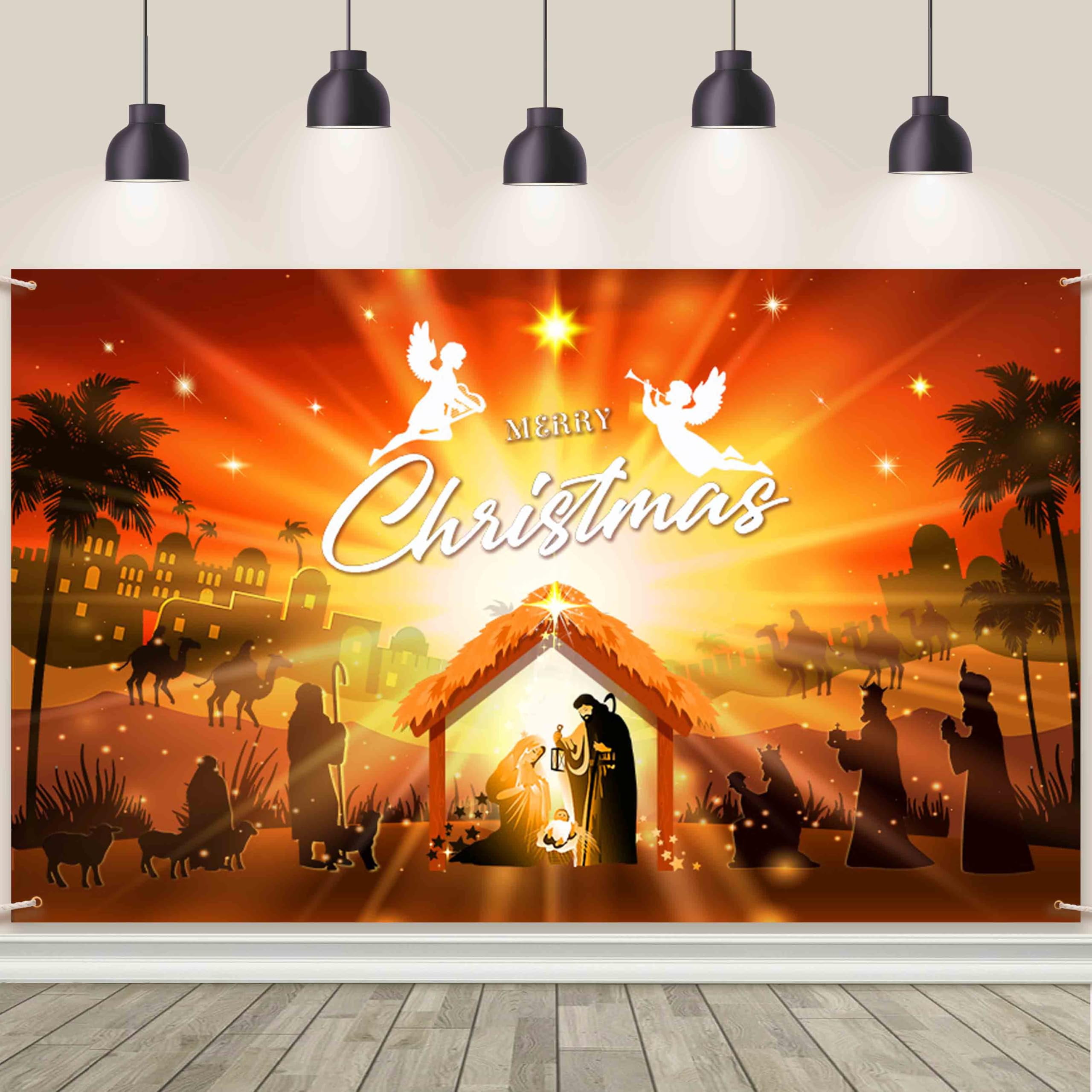 7x5Ft Christmas Nativity Backdrop Christmas Nativity Party Decoration ...