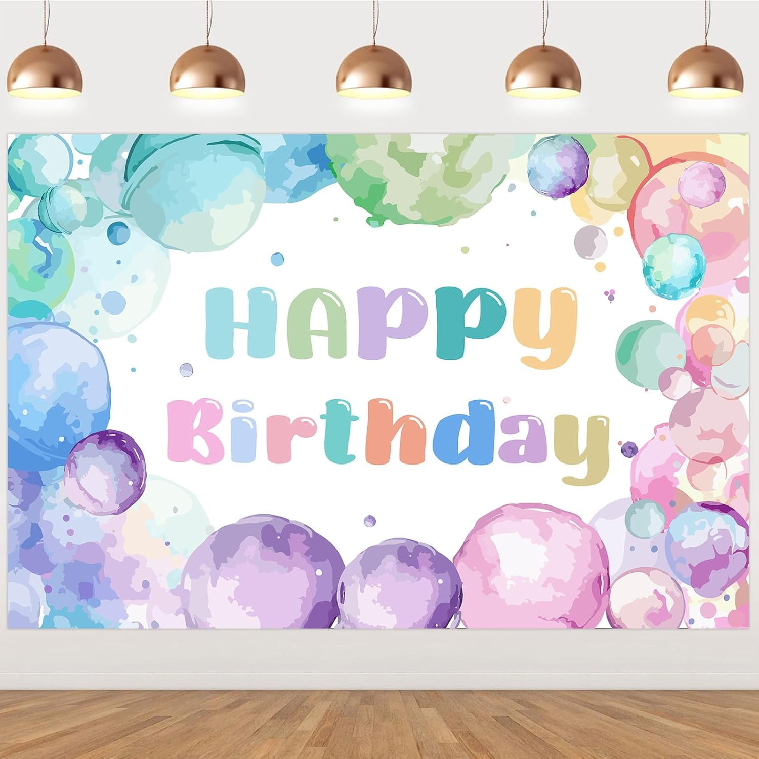 7x5Ft Colorful Bath Bombs Theme Happy Birthday Backdrop, Shower Bomb ...