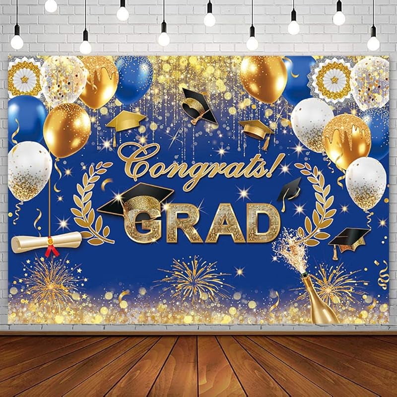7x5Ft Congrats Grad Backdrop Glitter Graduation Photography Background ...
