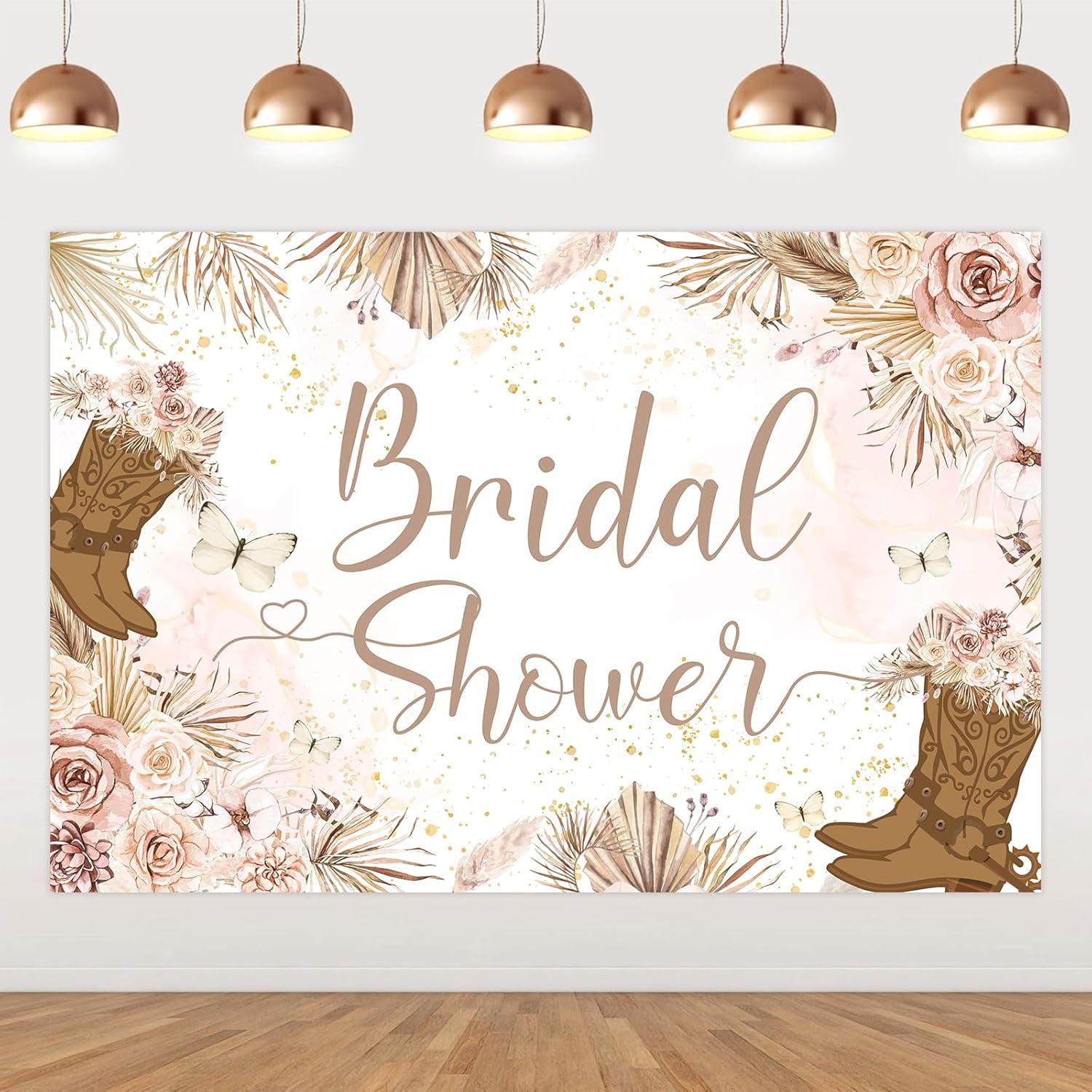 7x5Ft Cowboy Boot Bridal Shower Decorations Vintage Boho Western Cowboy ...