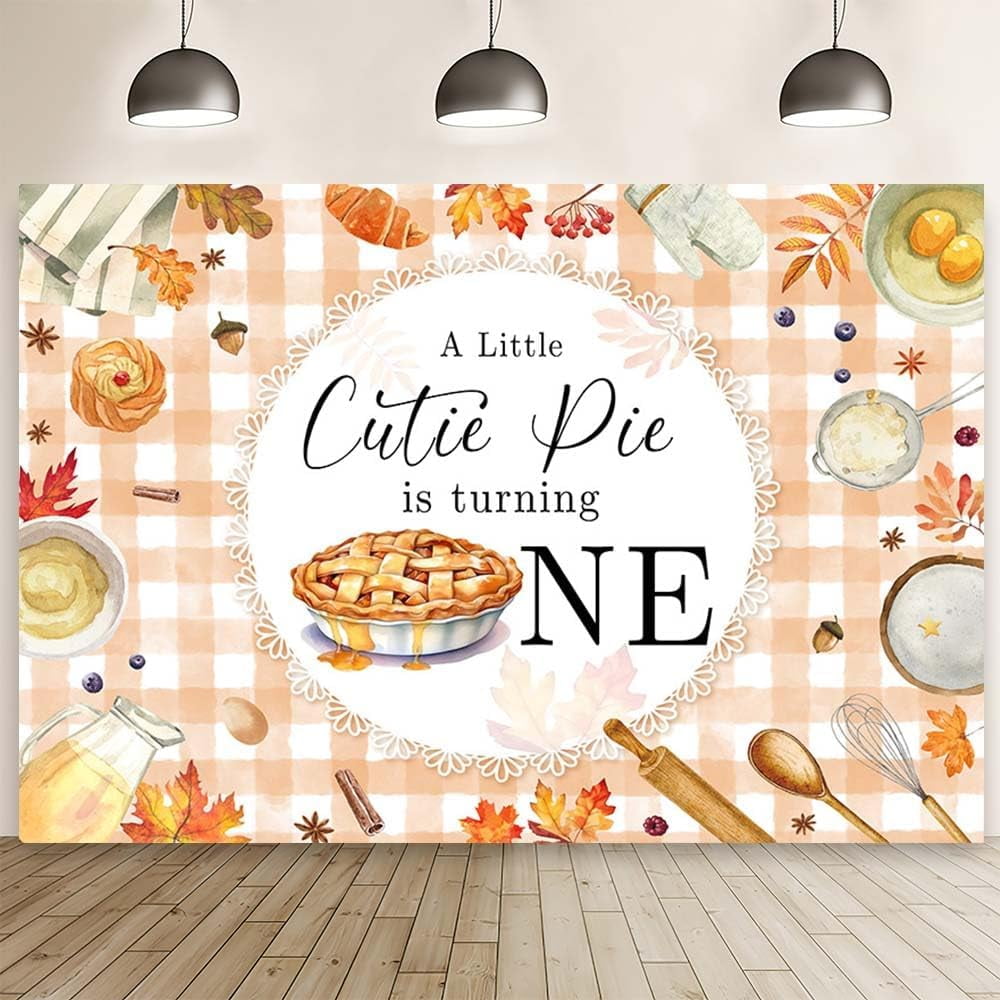 7x5Ft Fall Pie Baby Shower Banner Backdrop A Little Cutie Pie is ...
