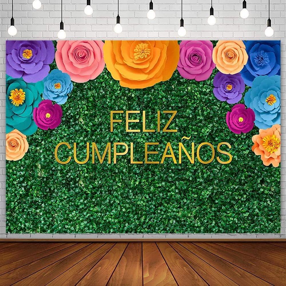 7x5Ft Feliz Cumpleaños Backdrop Mexican Fiesta Happy Birthday Party ...