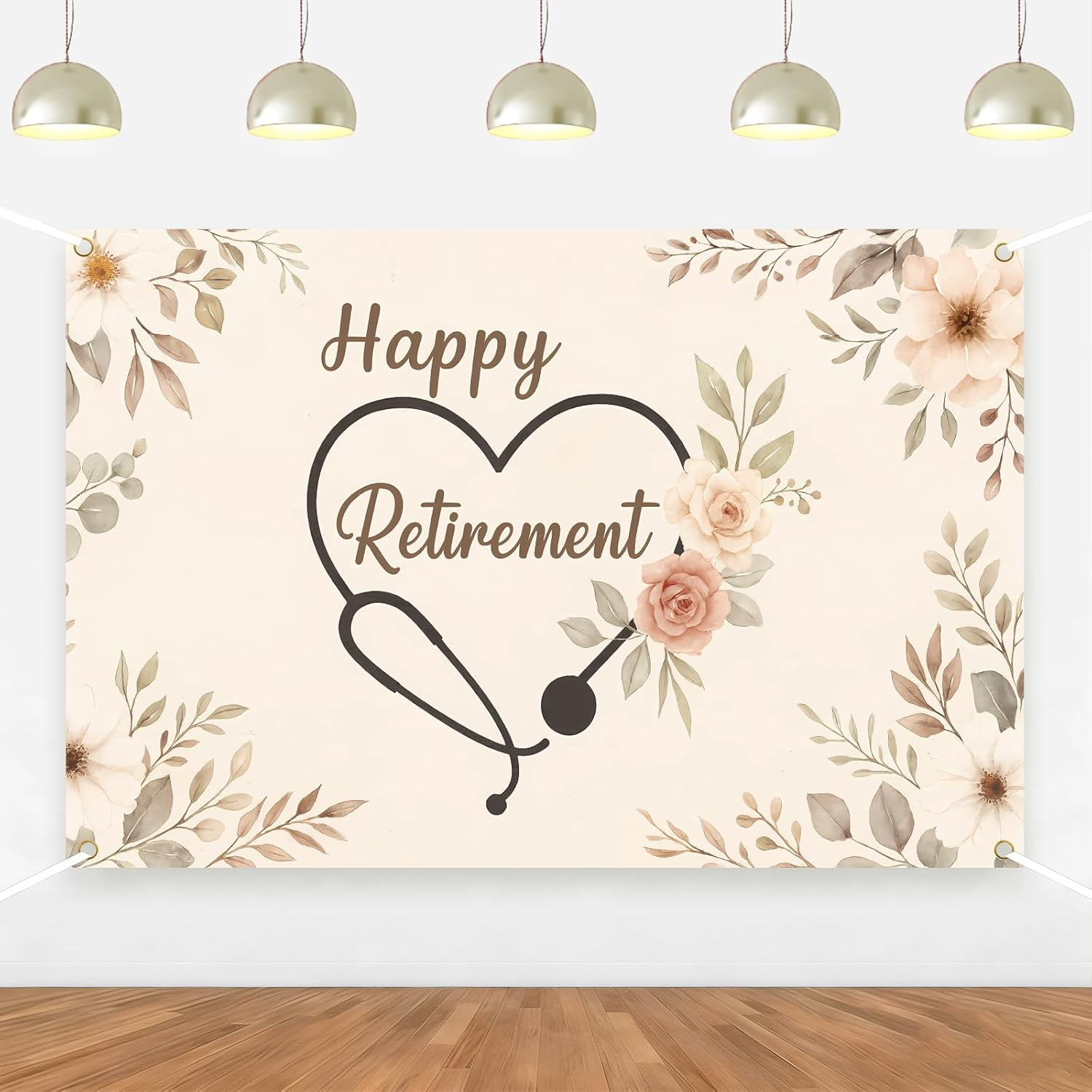 7x5Ft Floral Doctor Happy Retirement Backdrop Nurse Retirement ...