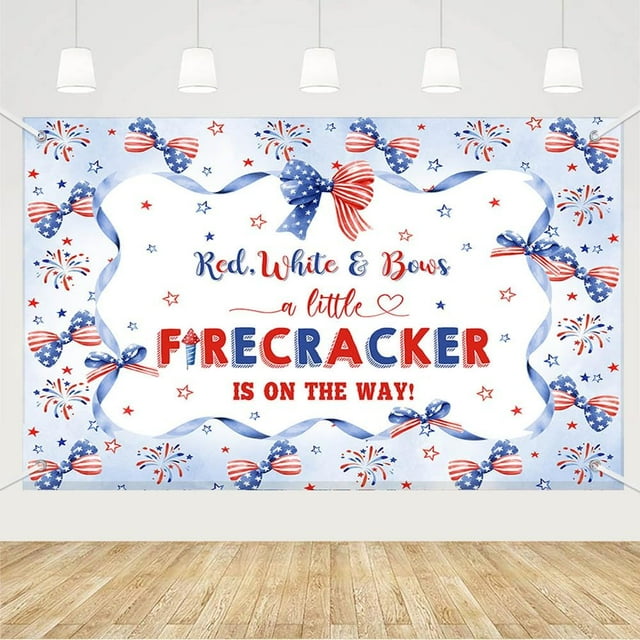 7x5Ft July 4th Firecracker Baby Shower Backdrop A Little Firecracker is ...