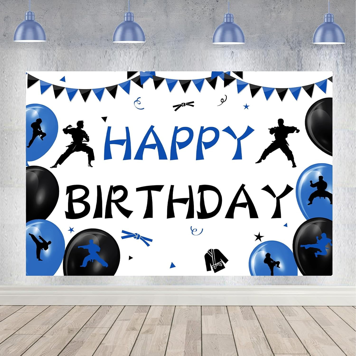 7x5Ft Karate Birthday Decorations, Karate Happy Birthday Backdrop ...