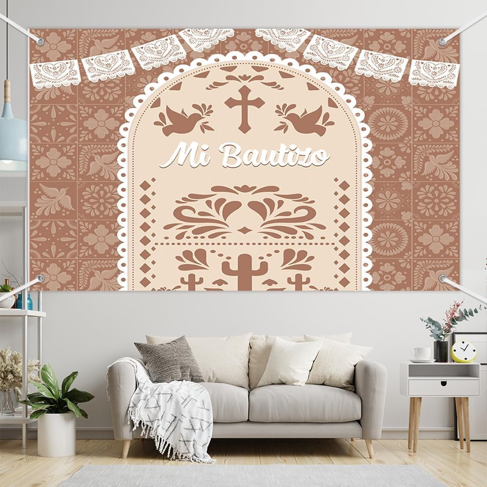 7x5Ft Mi Bautizo Backdrop First Holy Communion Photography Mexican ...