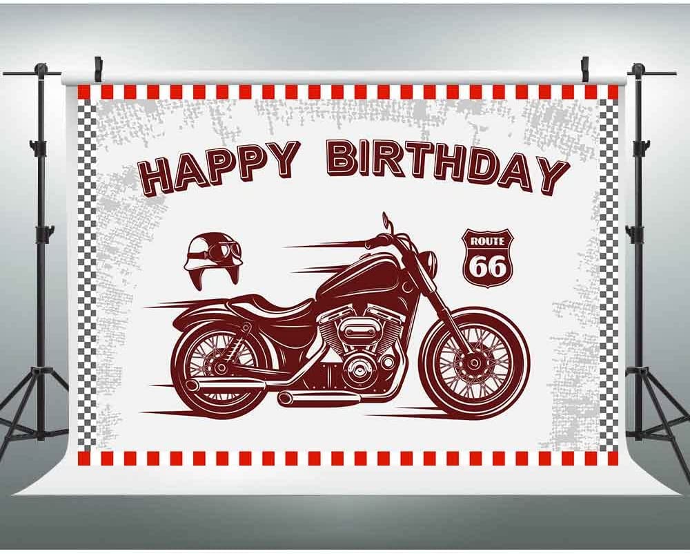 7x5Ft Motorcycle Biker Birthday Party Decoration Backdrop for ...