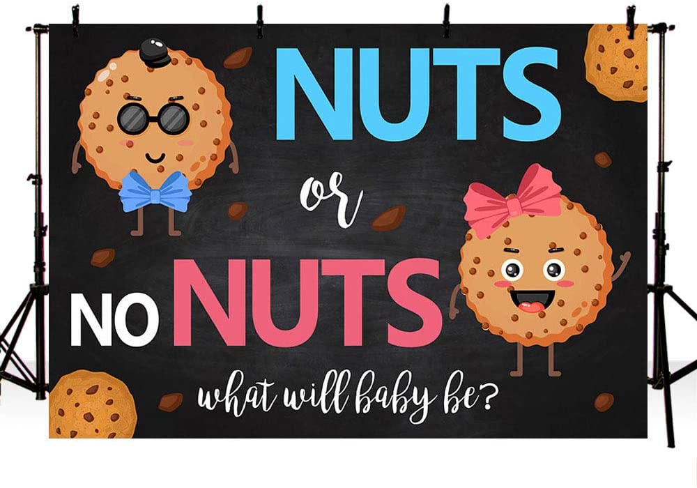 7x5Ft Nuts or No Nuts Gender Reveal Baby Shower Party Photo Studio ...