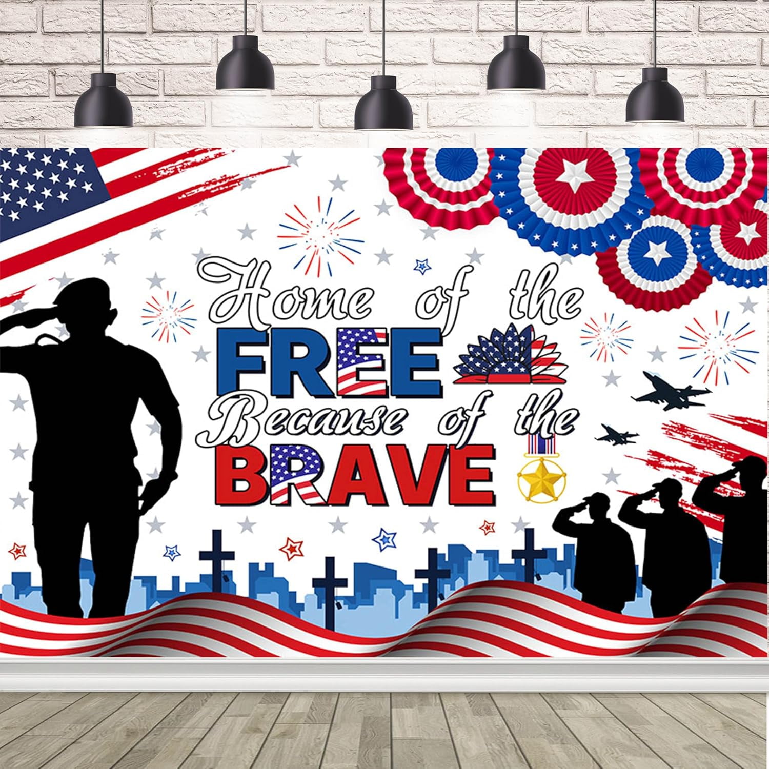 7x5Ft Patriotic Background for Veterans Day Memorial Day Independence Day Deployment Returning ...