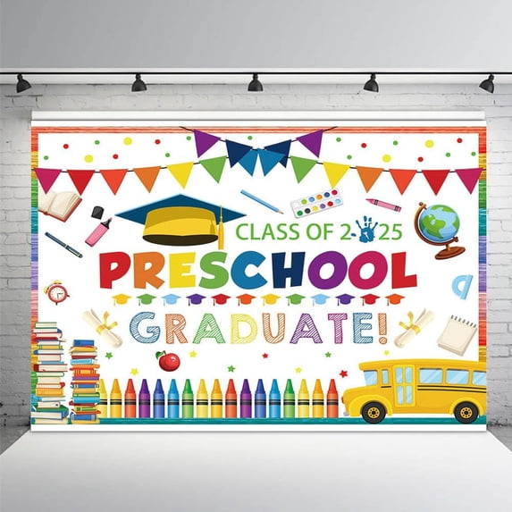 7x5Ft Preschool Graduate Backdrop Kindergarten Pre K Congrats Grad ...