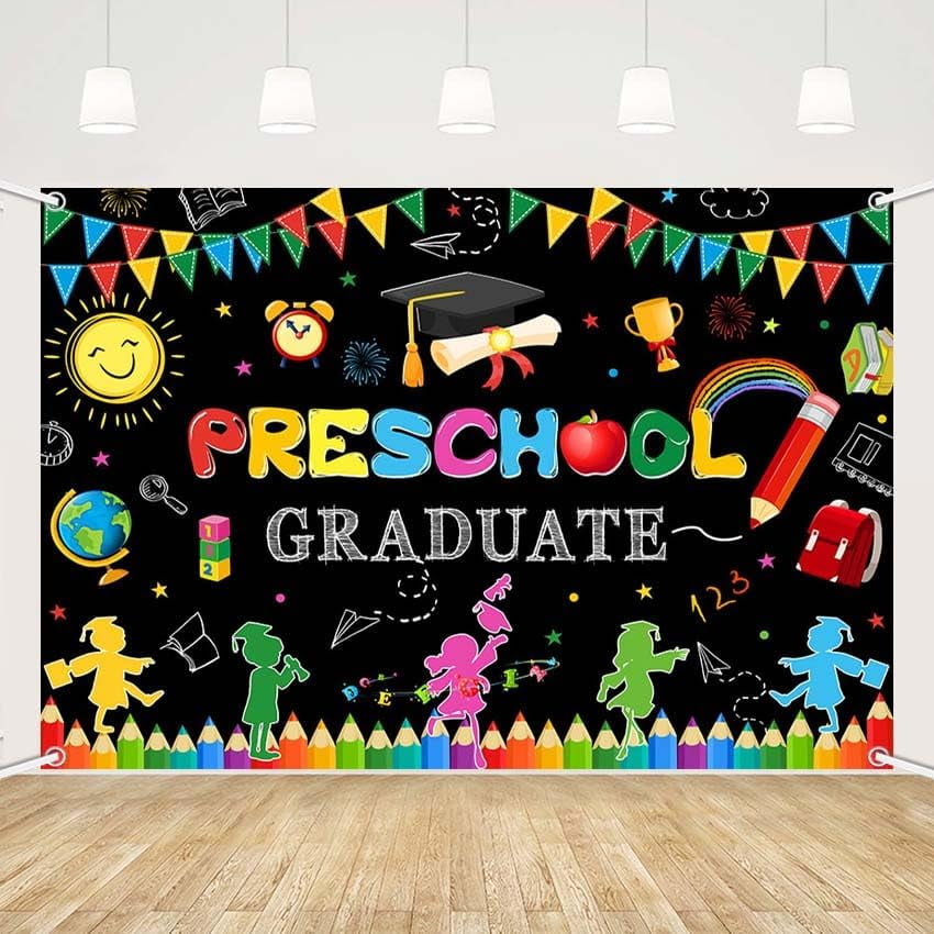 7x5Ft Preschool Graduate Backdrop Preschool Graduation Decorations ...