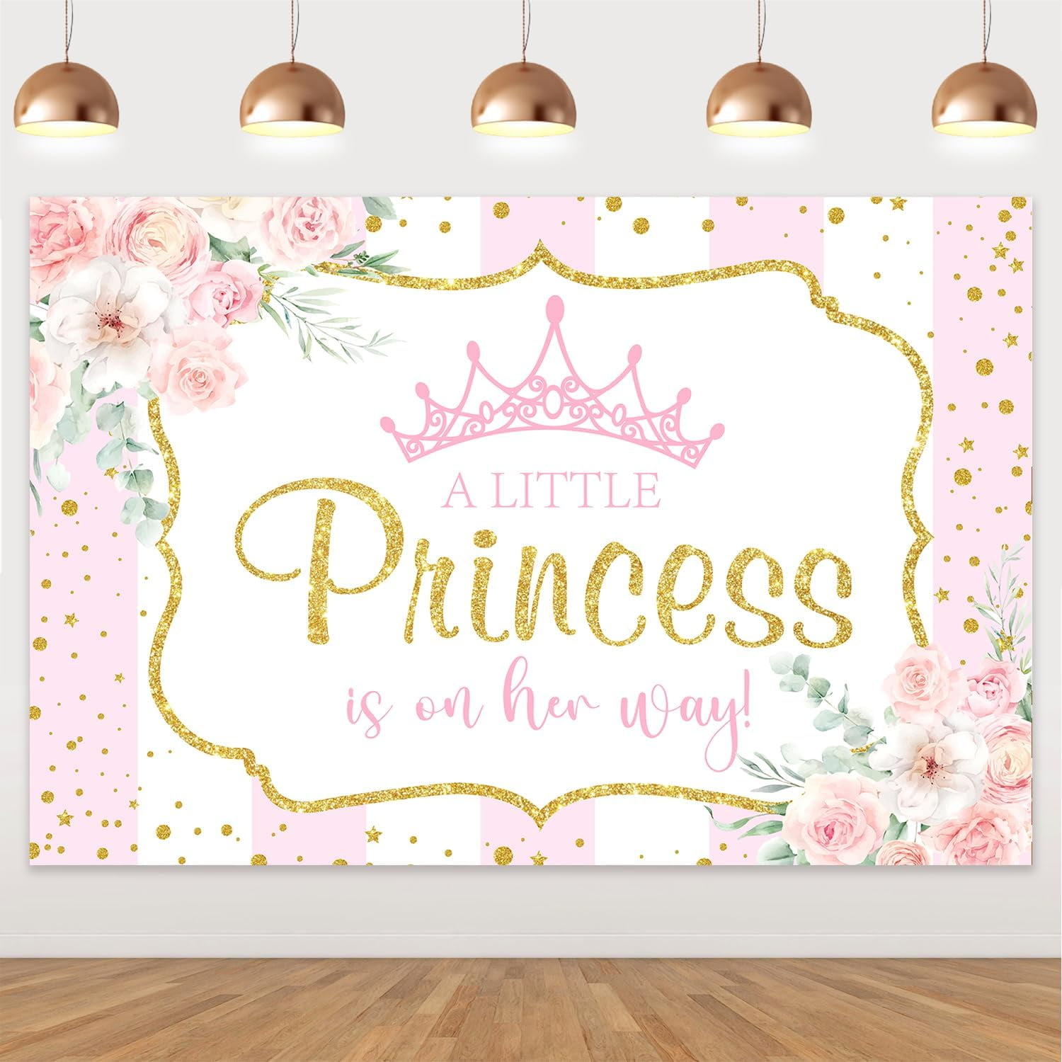 7x5Ft Princess Baby Shower Backdrop a Little Princess is on Her Way ...