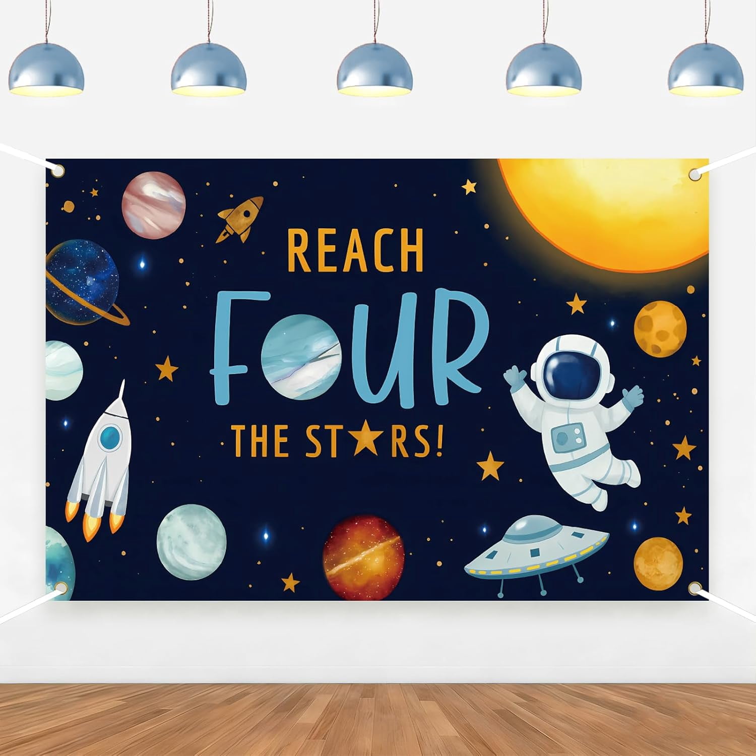 7x5Ft Reach Four The Stars Backdrop Universe Outer Space Theme Birthday ...