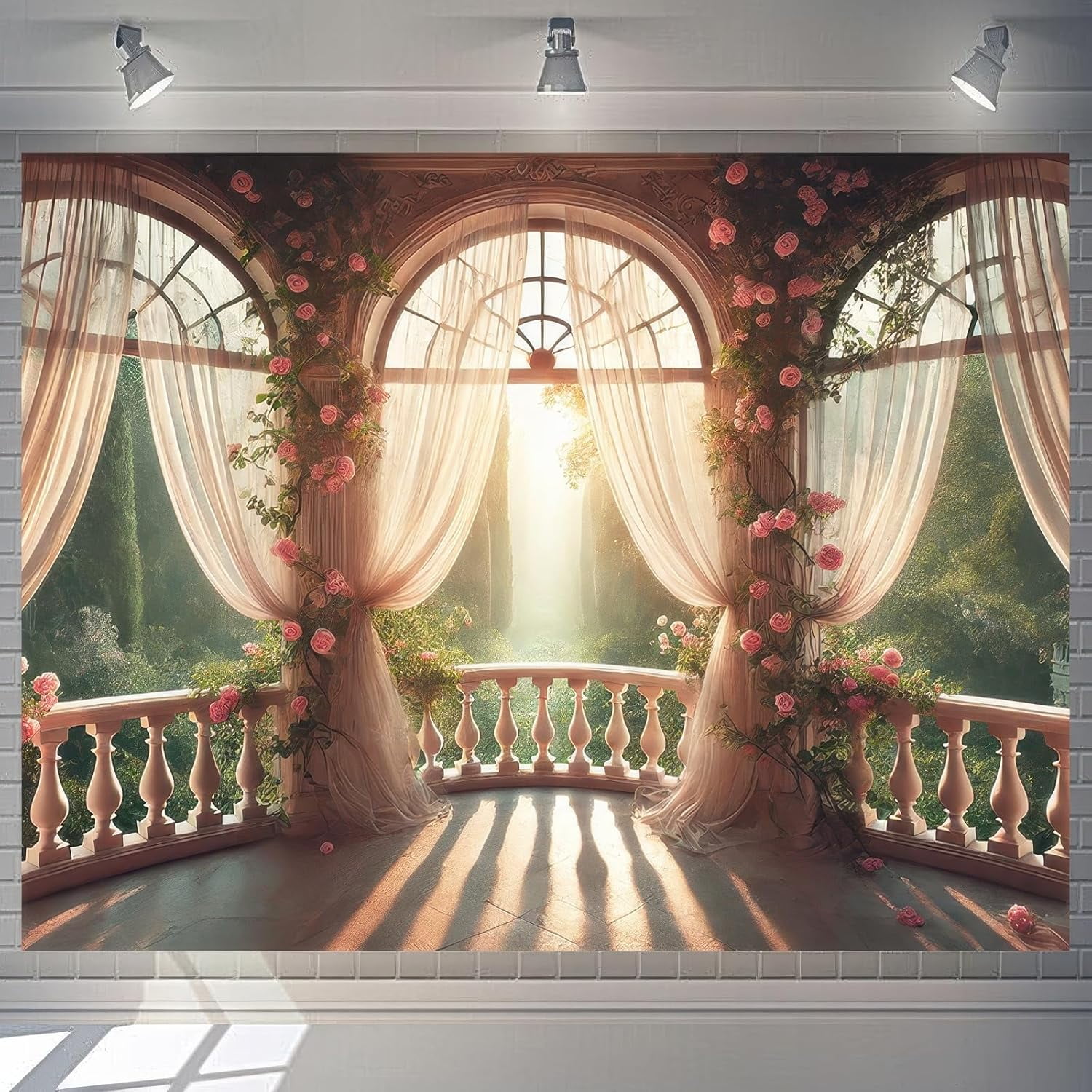 7x5Ft Scenery Photography Backdrop Banner Garden Arched Door Wedding ...