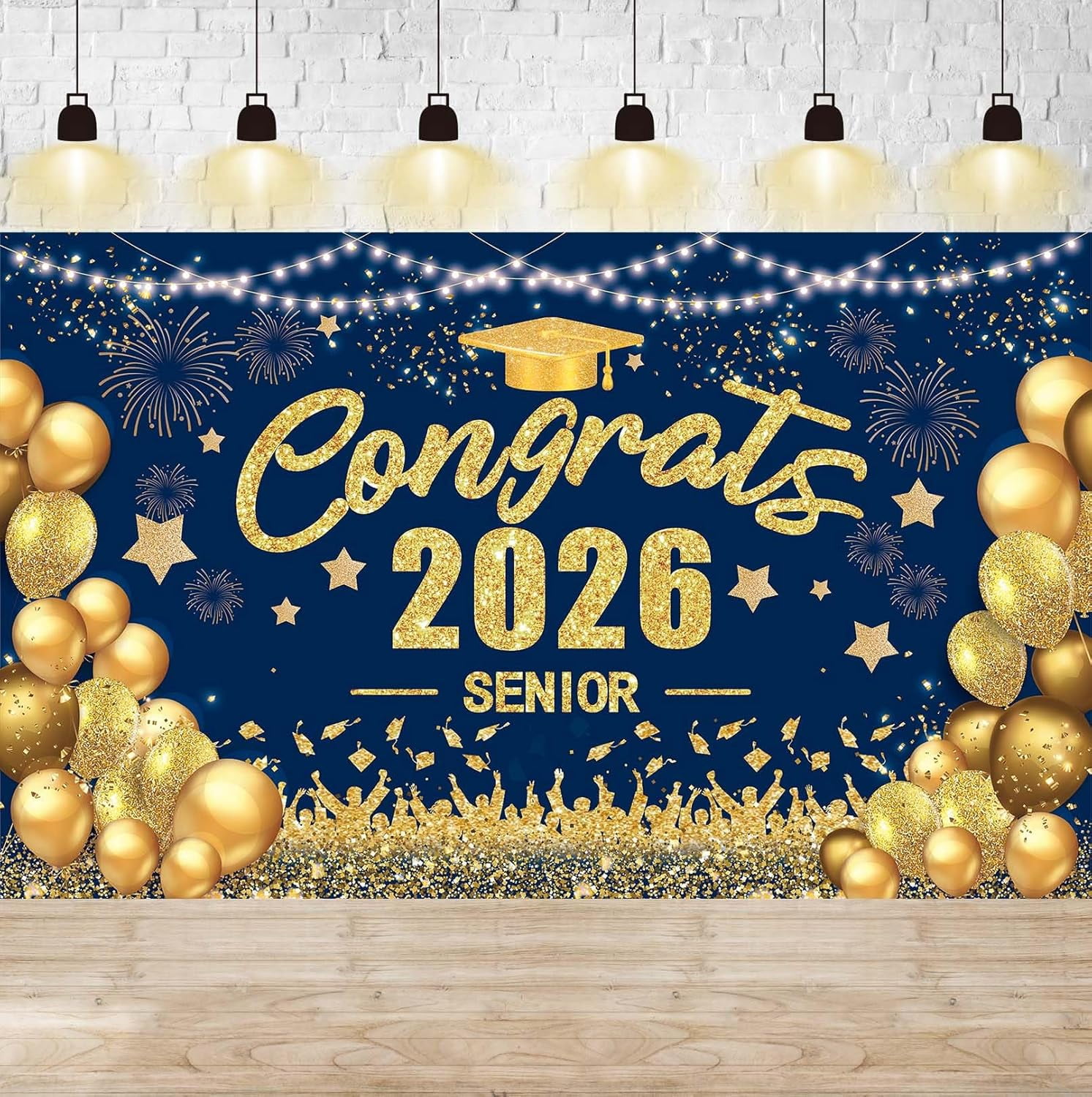 7x5Ft Senior 2026 Banner Graduation Decorations Class of 2026 Navy Blue ...