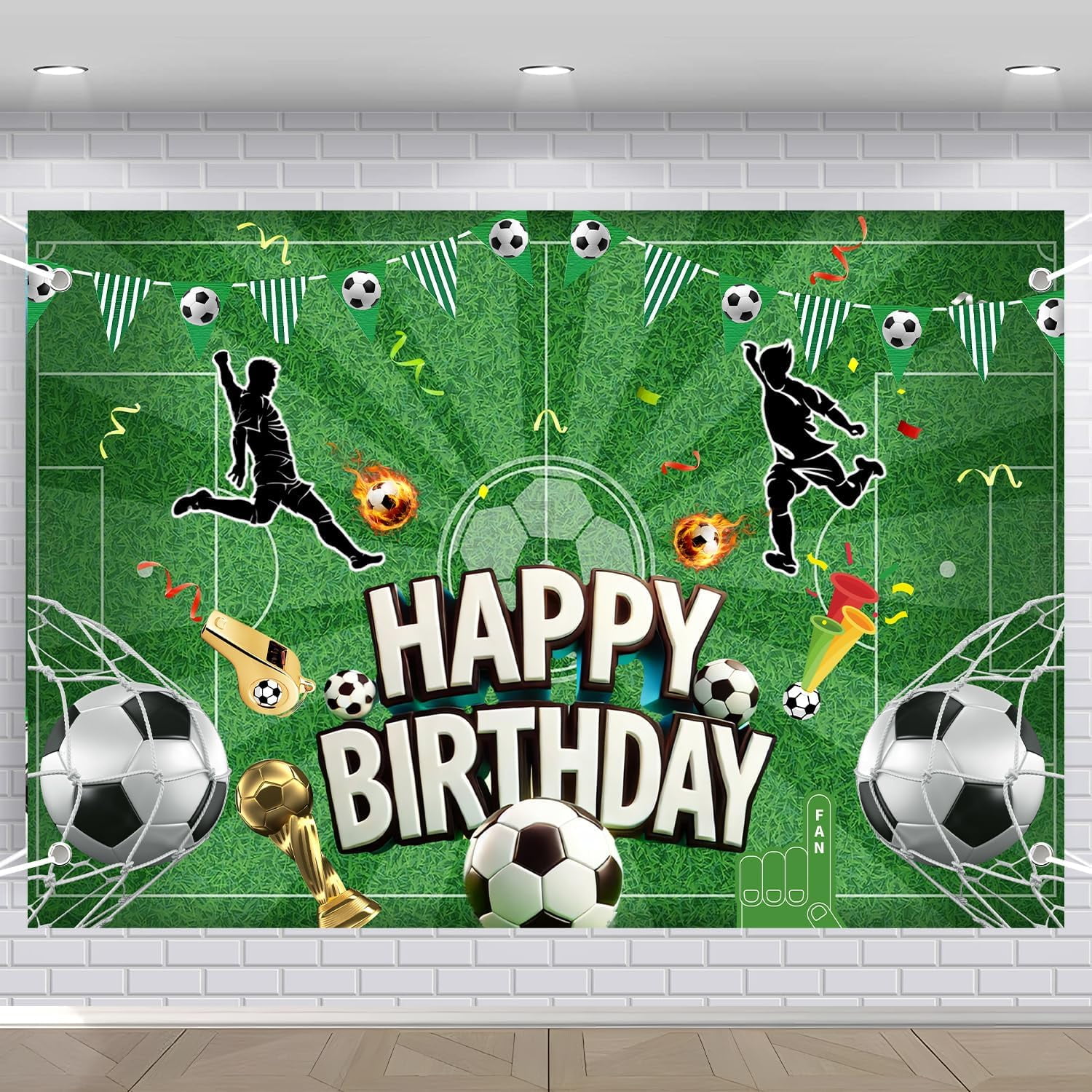 7x5Ft Soccer Birthday Party Backdrop Super Soccer Game Day Sports Fan ...