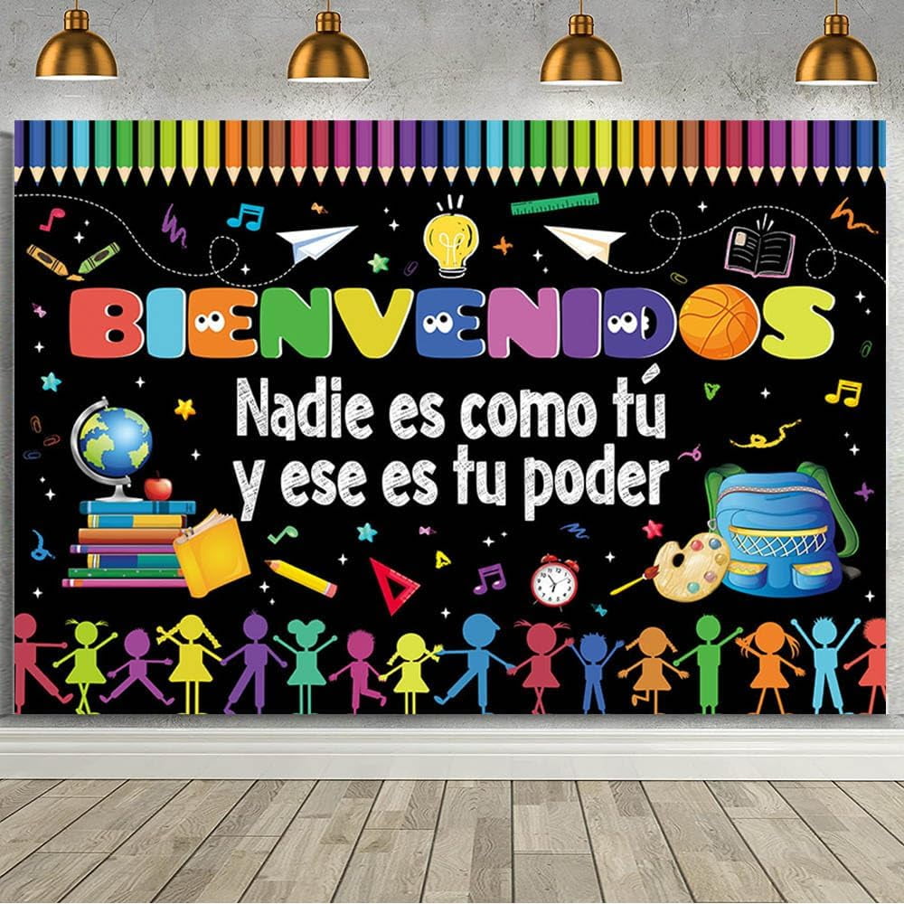 7x5Ft Spanish Welcome Back to School Backdrop Bienvenidos Sign First ...