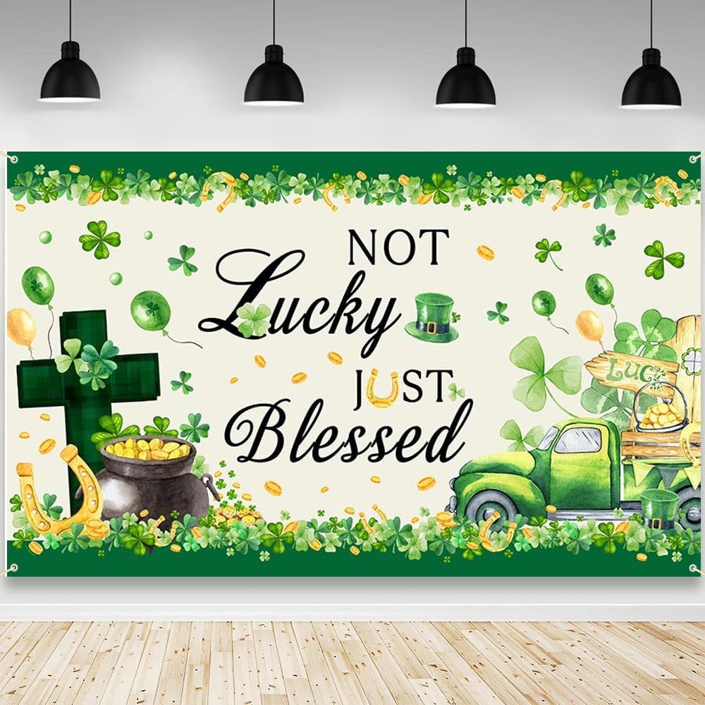 7x5Ft St. Patrick’s Day Backdrop Not Lucky Just Blessed Photography ...