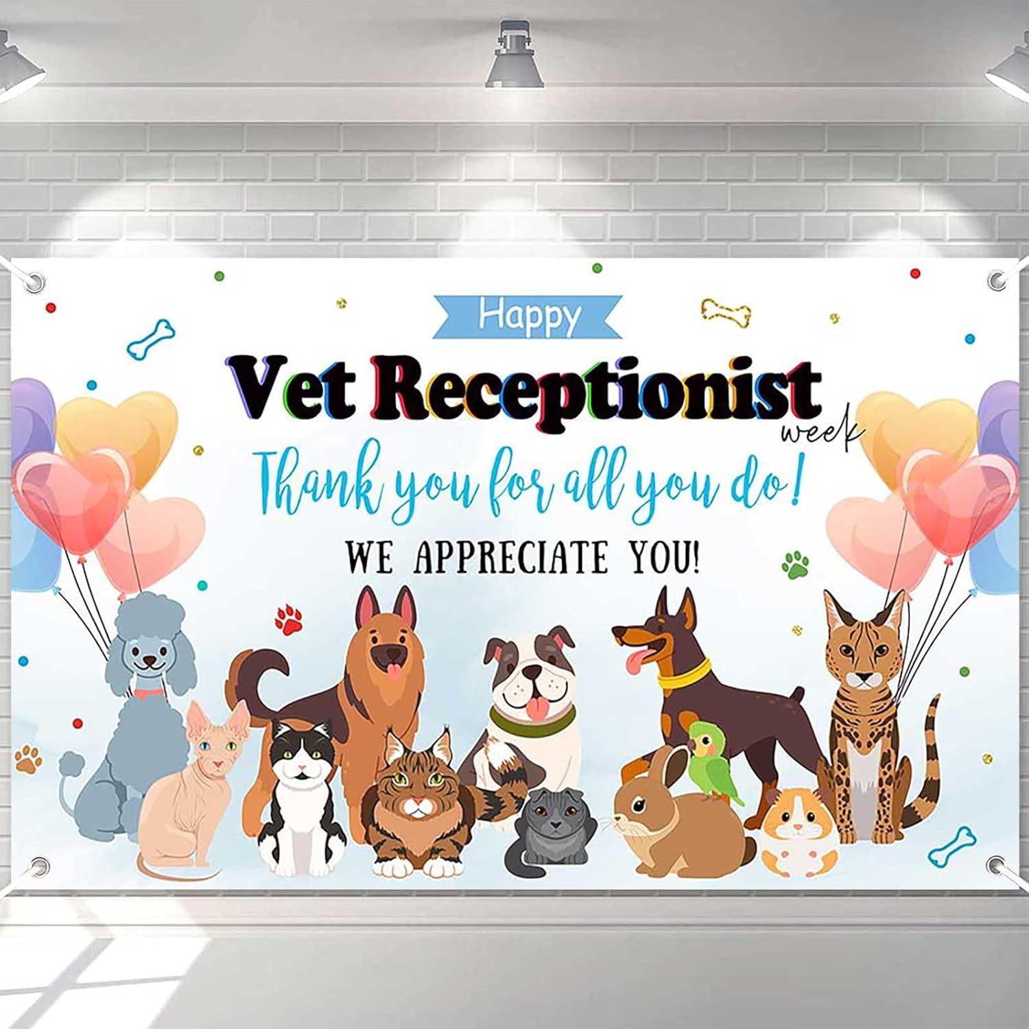 7x5Ft Vet Receptionist Week Banner, Thank You for All You Do Backdrop ...