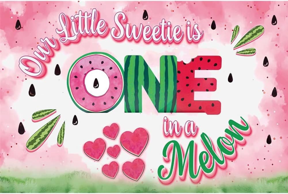 7x5Ft Watermelon Backdrop Pink Summer Fruit Theme A Little Sweetie is ...