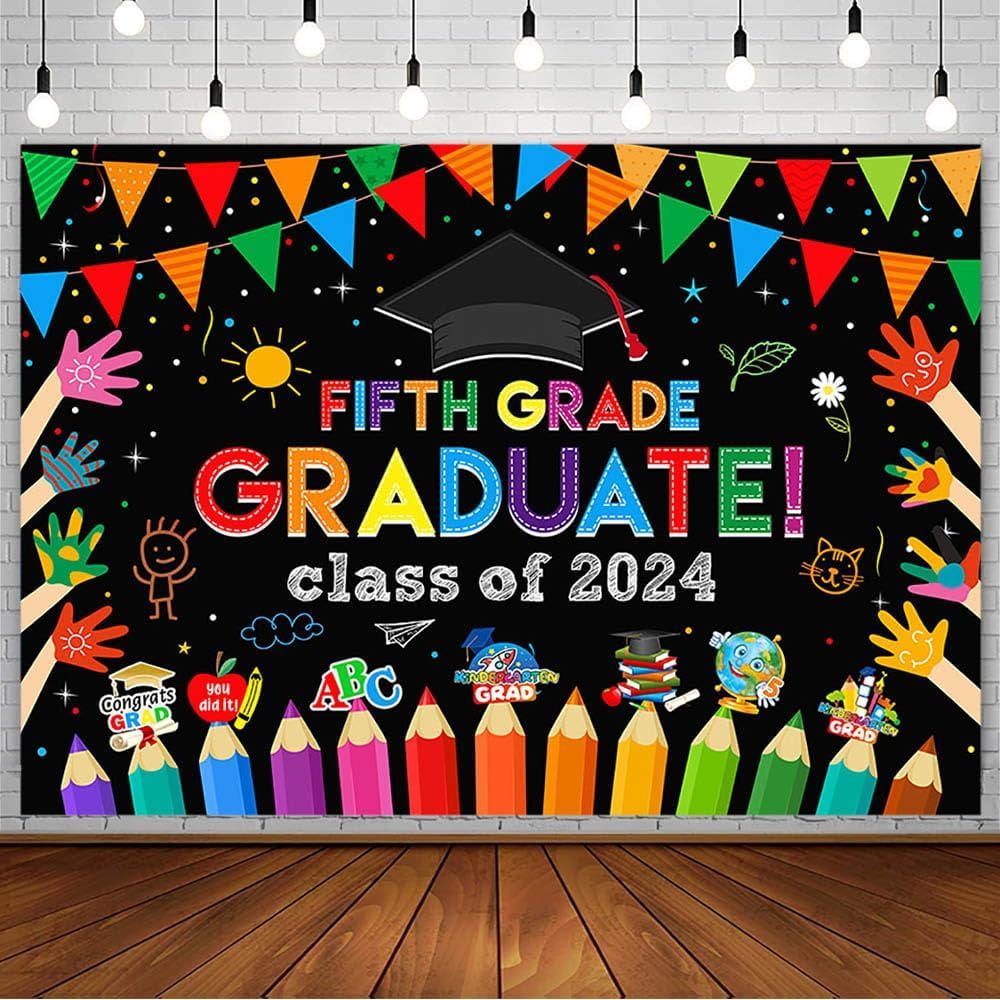 7x5ft 5th Grade Graduation Photo Backdrop Class of 2024 Fifth Grade ...