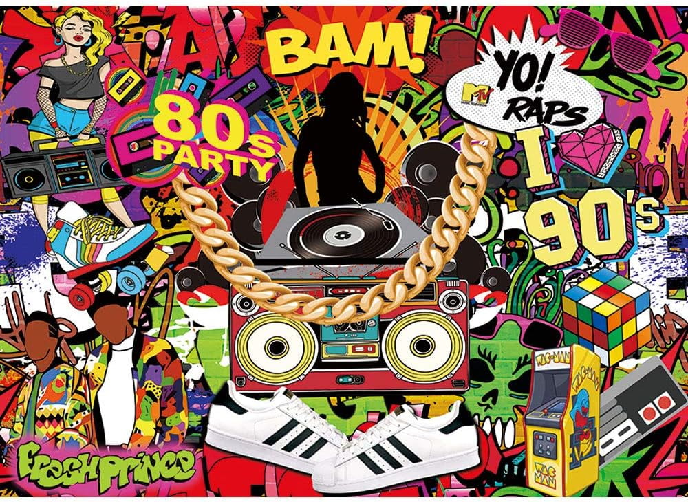 7x5ft 80's 90's Backdrop Hip Hop Backdrops for Photography Graffiti ...