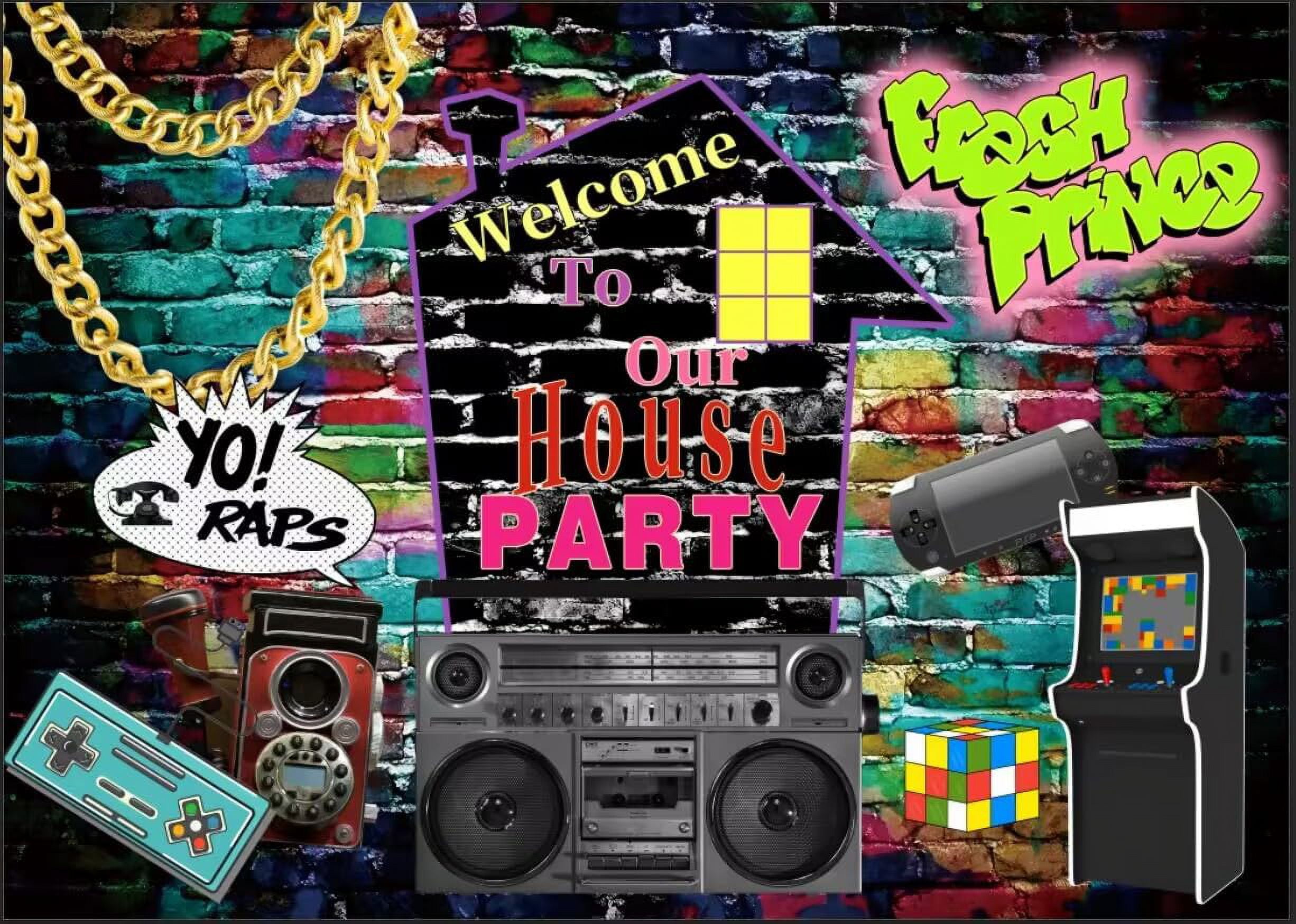 7x5ft 90s Backdrops Hip Hop Graffiti Backdrops 80's 90's Theme House ...
