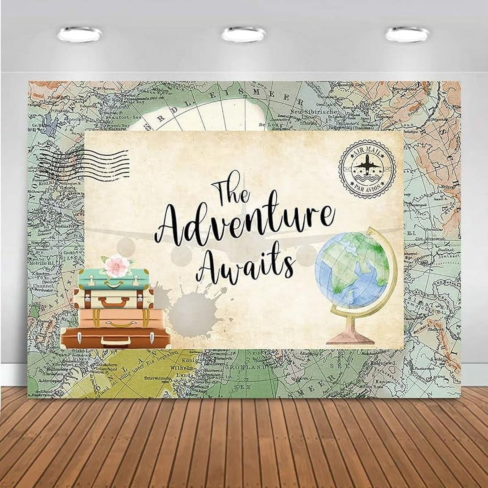 7x5ft Adventure Awaits Backdrop Travel Themed Let The Adventure Begin ...