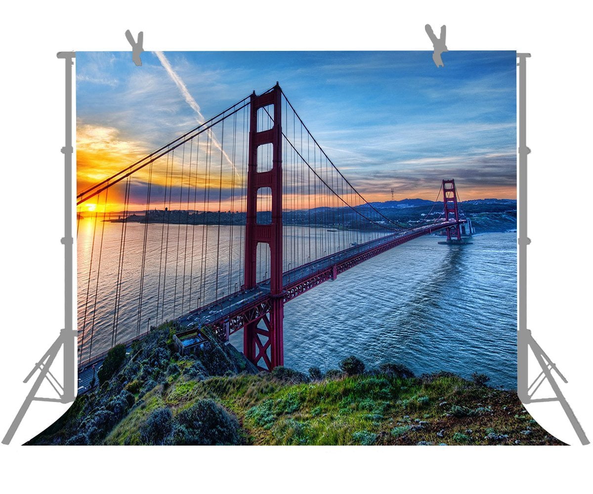 7x5ft America Golden Gate Bridge Photography Backdrop Photo Props Room ...