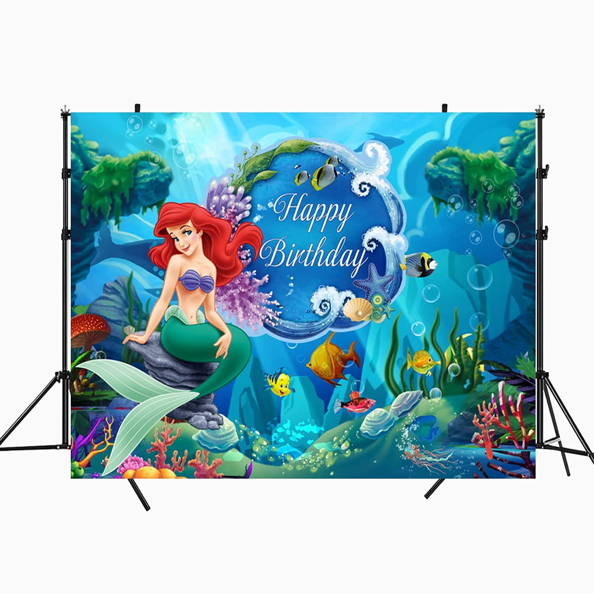 7x5ft Ariel Mermaid Princess Backdrop,Under The Sea Mermaid Background ...