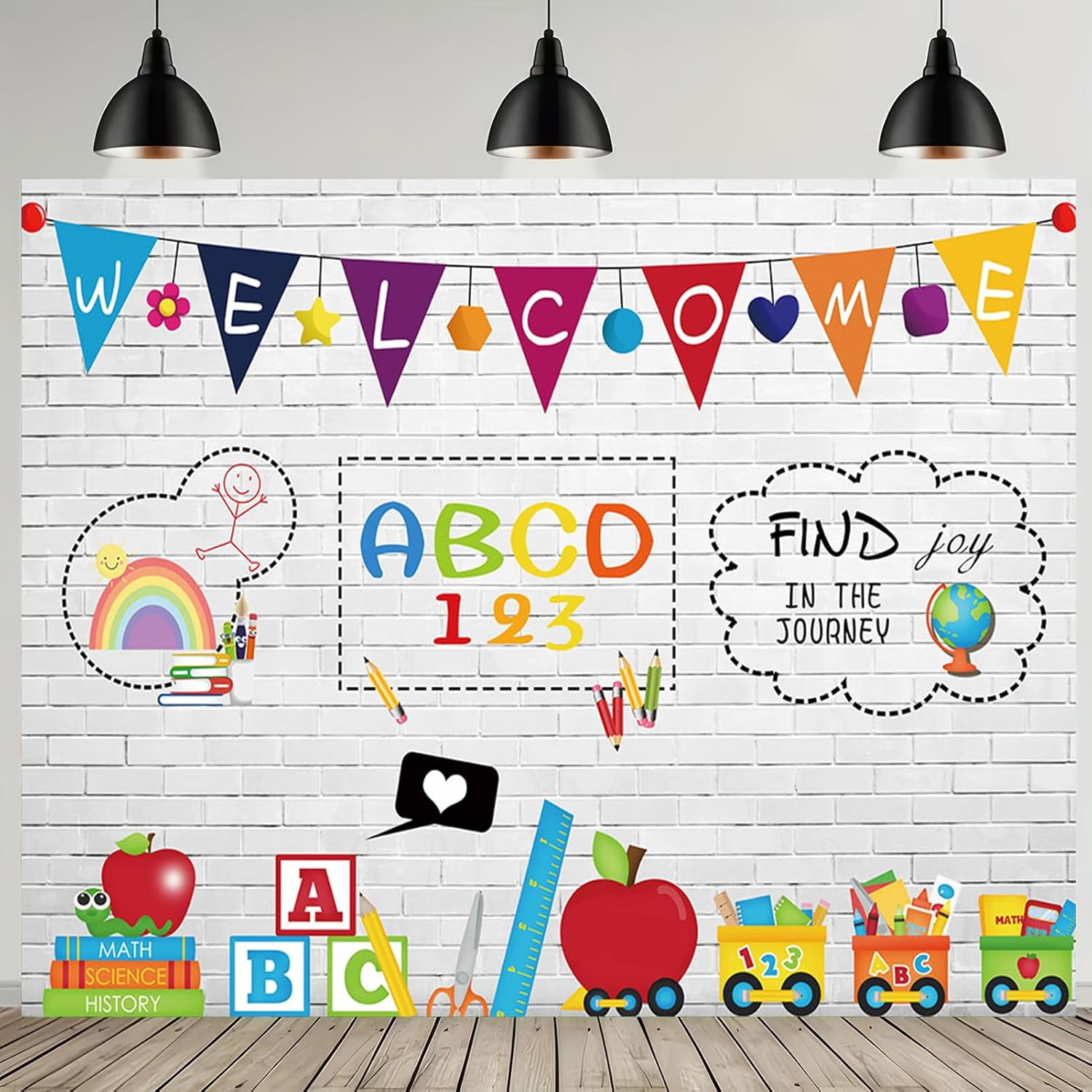 7x5ft Back To School Theme backdrop Welcome Kids First Day of School ...