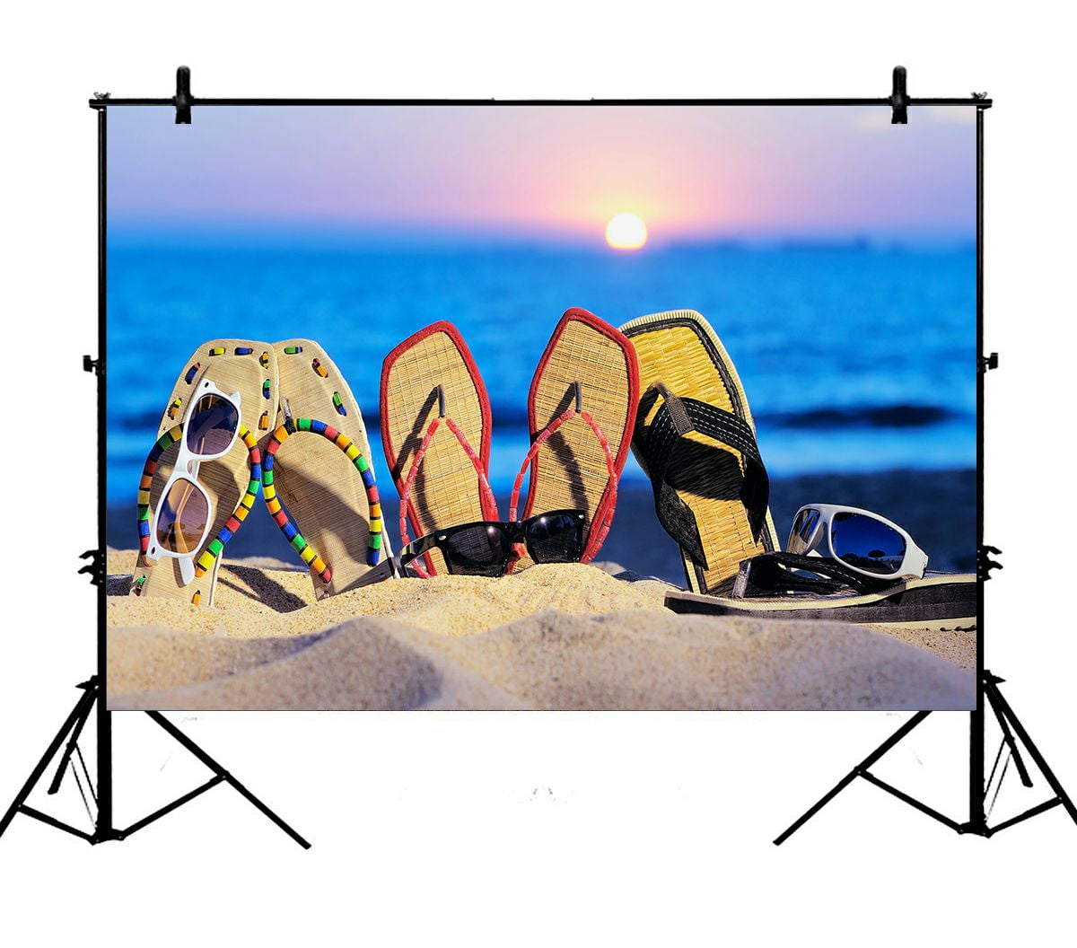 7x5ft Beach Flip Flops Polyester Photography Backdrop For Studio Prop ...